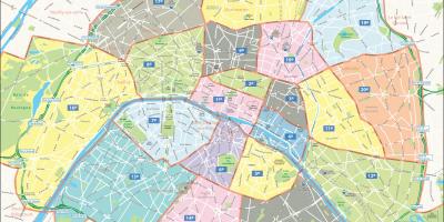 Arrondissement de parís mapa. Todos los Arrondissements de París mapas.